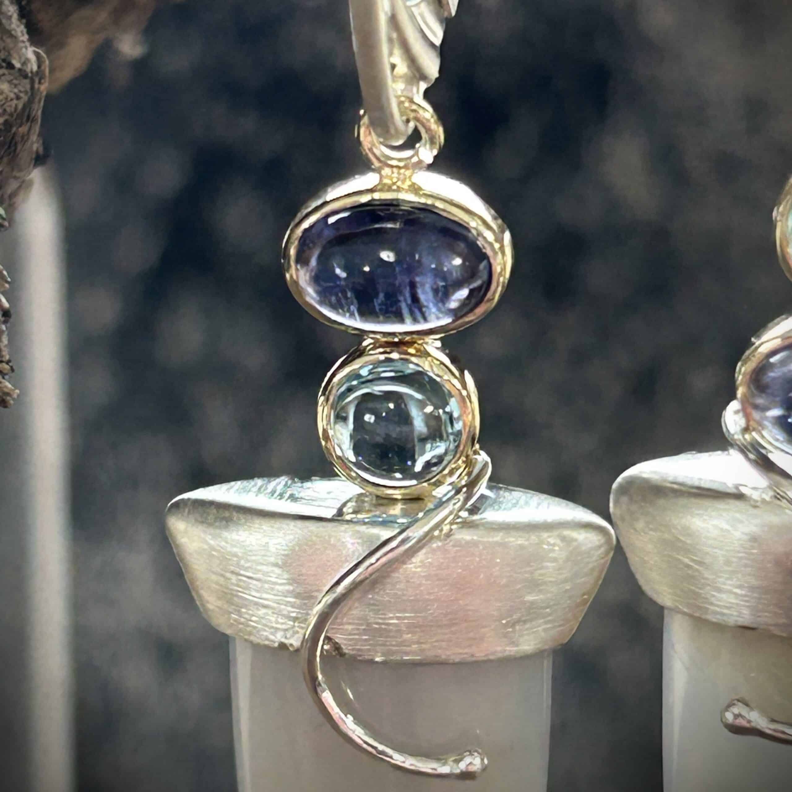 Playful Drop Agate Gemstone Earrings at River’s Edge Gems
